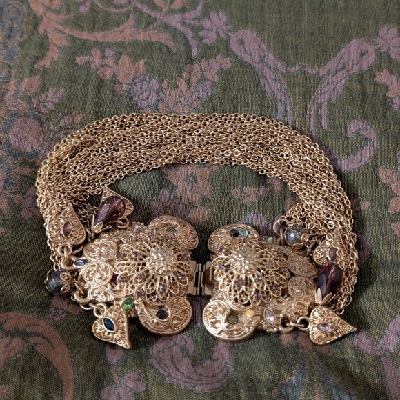 Zara | Jewelry | Zara Gold Choker Necklace With Multicolor Accents ...